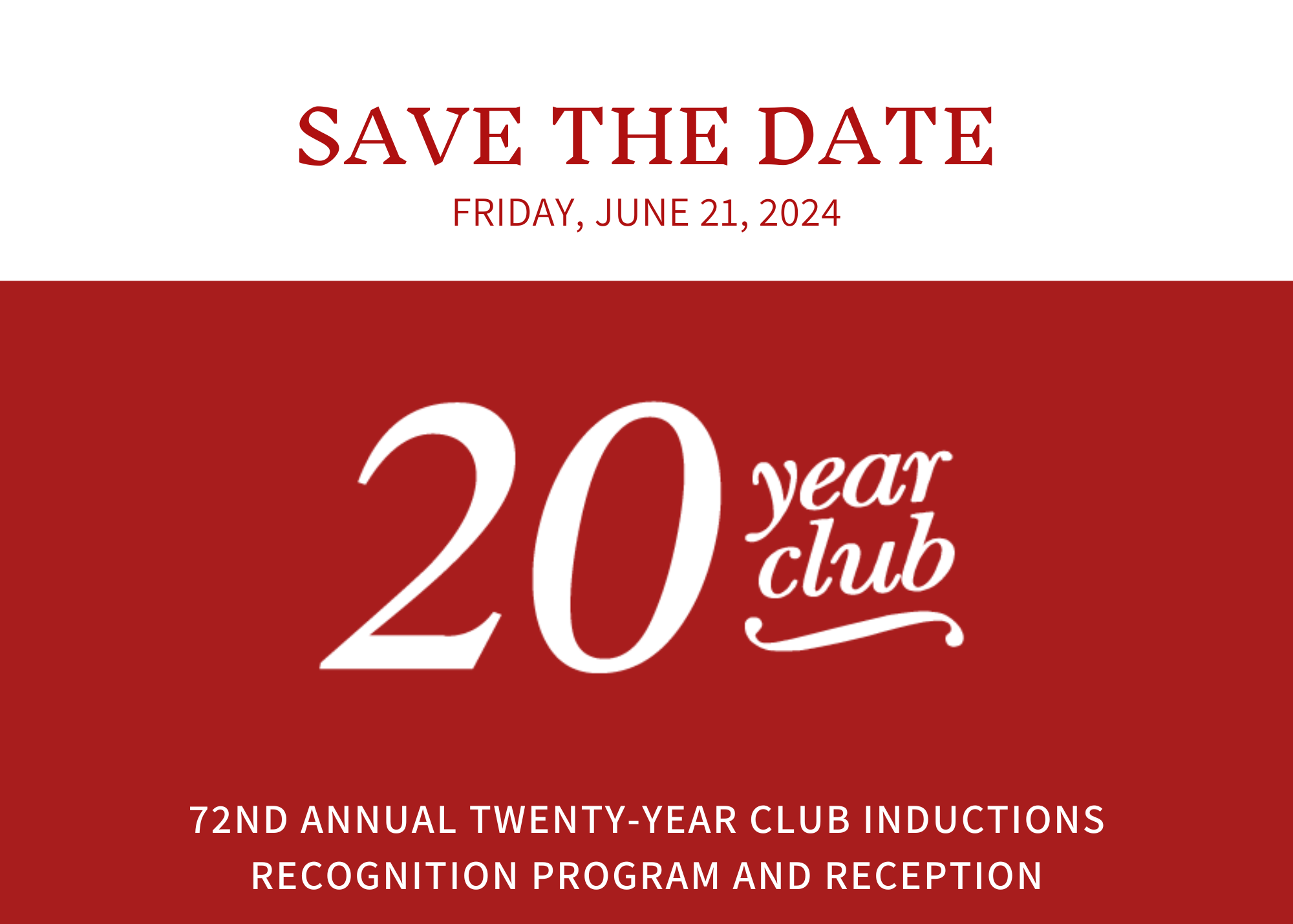 Welcome – 20 Year Club
