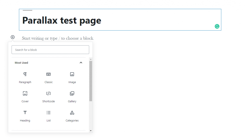 Parallax In Gutenberg Sites